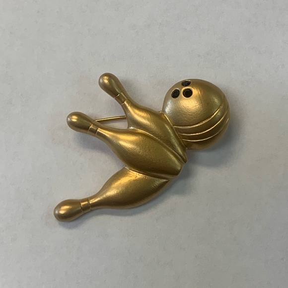 Avon | Jewelry | Avon Gold Tone Bowling Brooch Pin | Poshmark